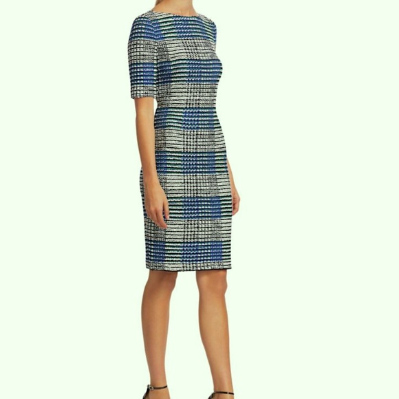 St. John | Dresses | St John Multi With Tag L Ribbon Plaid Knit Sheath ...
